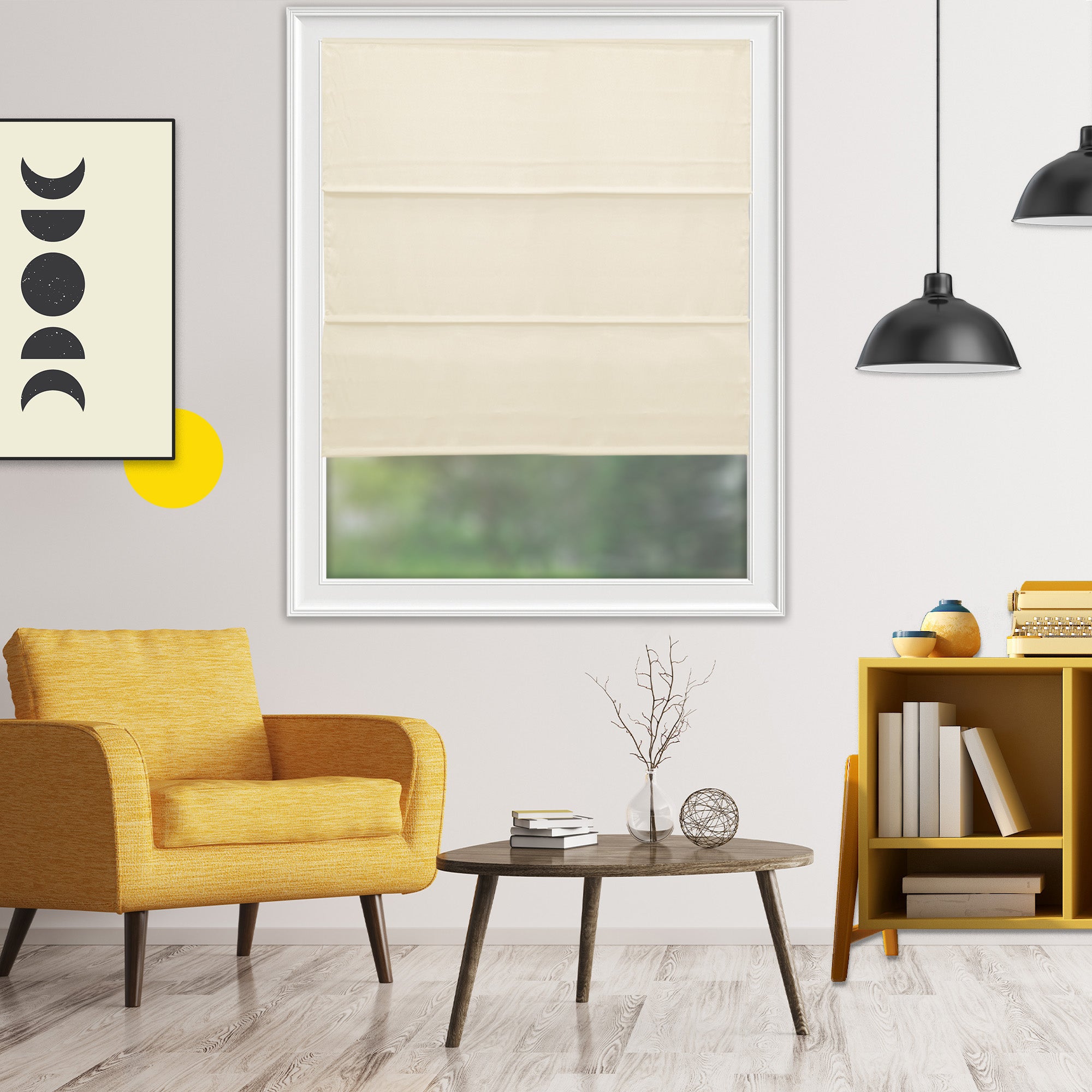Roman Shades – Light Filtering, Lakehouse Collection – Yellow Blinds Co.