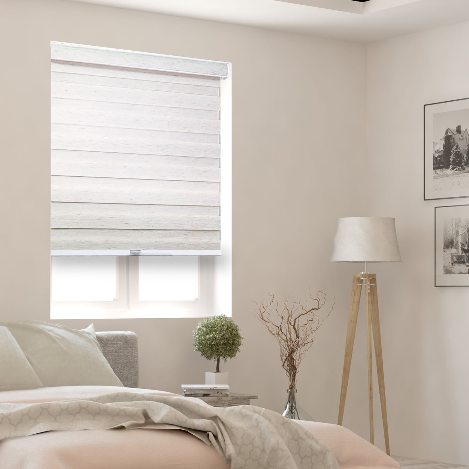 Cordless | Zebra Roller Shades | Burton Natural – Yellow Blinds Co.
