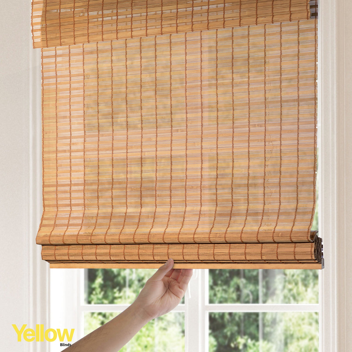 Cordless Bamboo Roman Shades – Yellow Blinds Co.